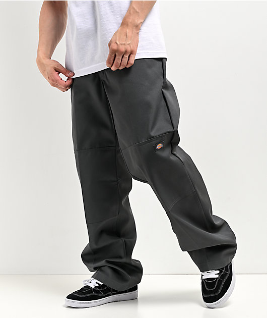 Dickies Loose Fit Charcoal Double Knee Work Pants | Zumiez