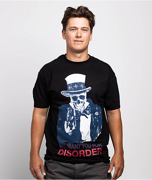 Disorder We Want You Black T-Shirt | Zumiez
