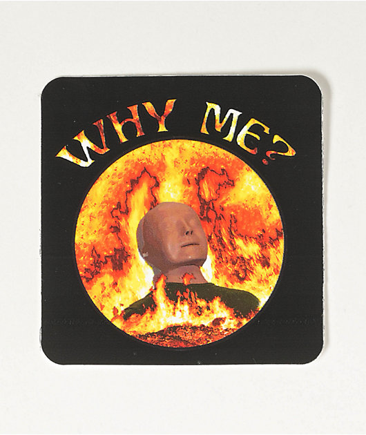 Dogecore Why Me Sticker | Zumiez