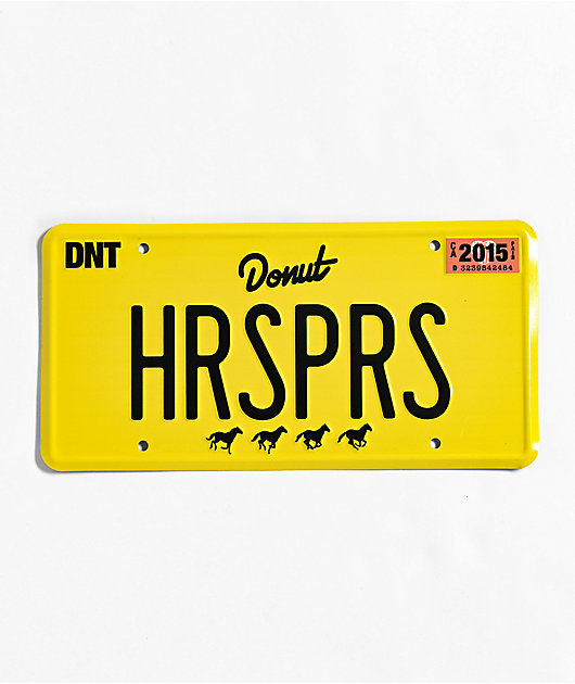 Donut HRSPRS Yellow License Plate | Zumiez
