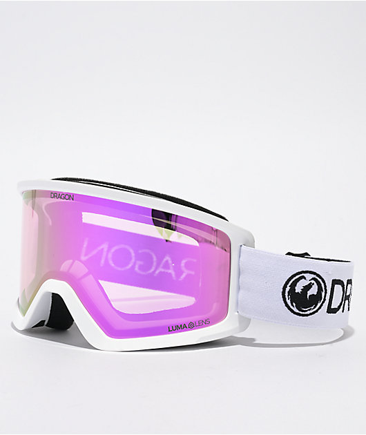 Dragon DX3 OTG White & Pink Ion Snowboard Goggles | Zumiez
