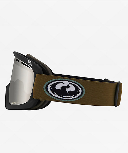 Dragon Old Skool D1 OTG Forest Green & Silver Ion Snowboard Goggles ...