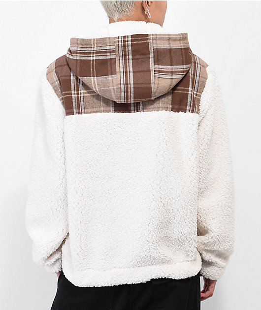 Dravus Beckler Brown Plaid Tech Fleece Quarter Zip Hoodie | Zumiez