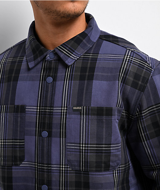 Dravus Overshirt Blue & Black Flannel Jacket | Zumiez