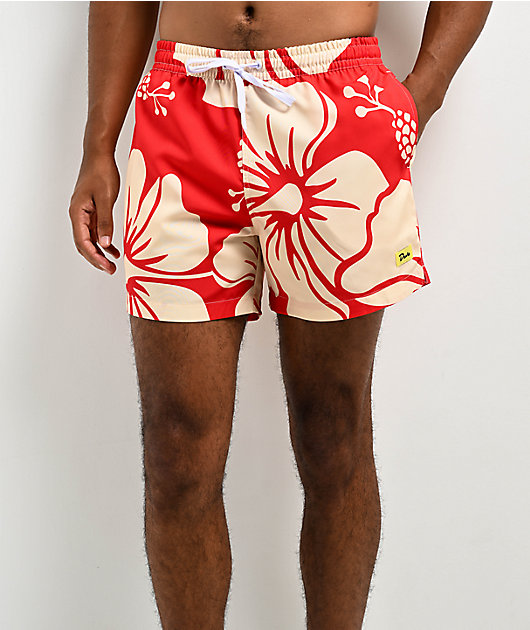 Duvin Paradise Red & White Board Shorts | Zumiez
