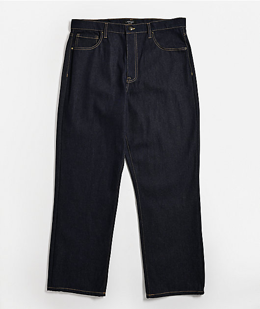Ed Hardy Battle Skull Blue Baggy Raw Denim Jeans | Zumiez