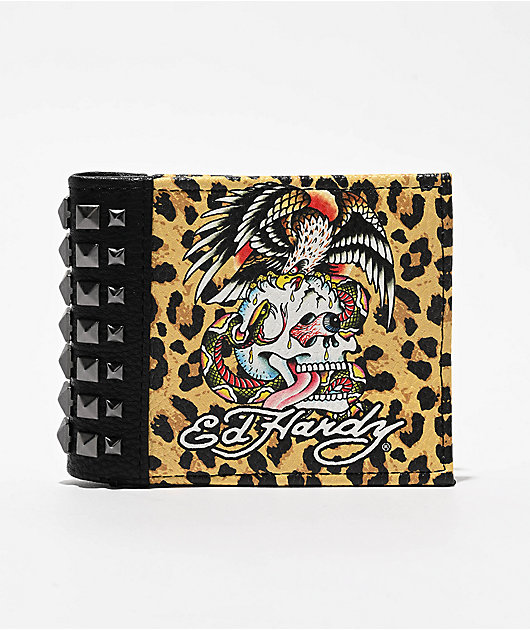 Ed Hardy Cheetah Print Bifold Wallet | Zumiez