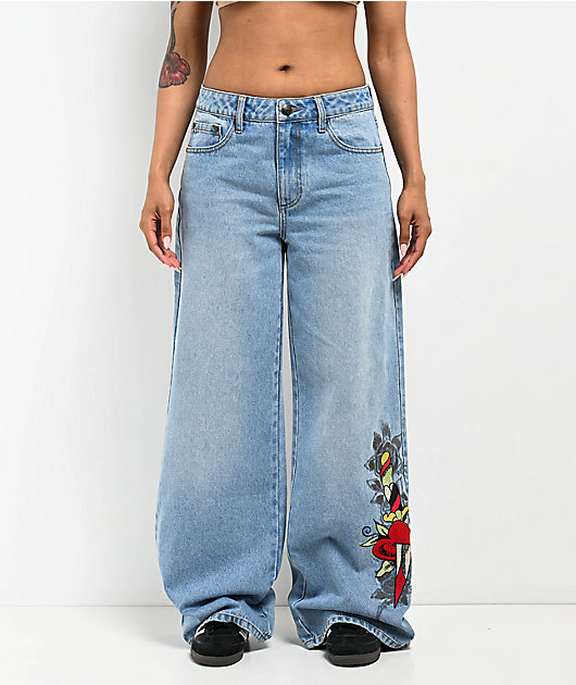 Ed Hardy Dagger Heart Retro Light Blue Jeans | Zumiez