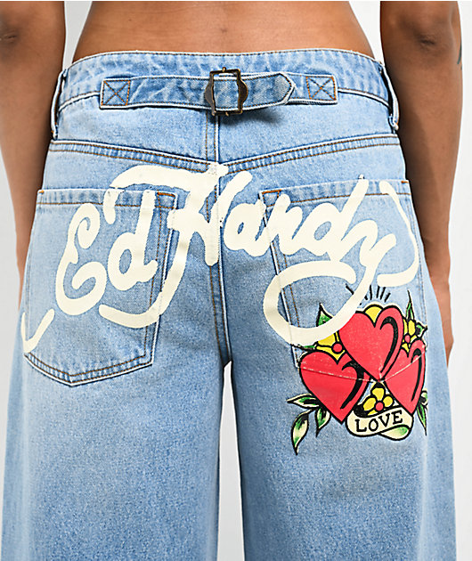 Ed Hardy Dagger Heart Retro Light Flare Jeans | Zumiez