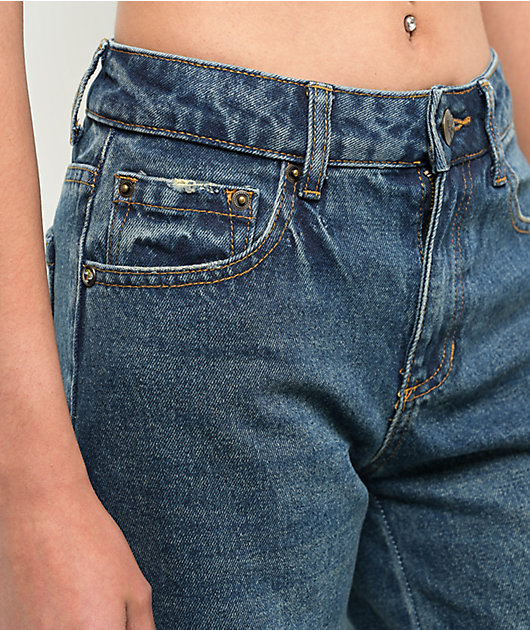 Ed Hardy Dragon Blue Wide Leg Denim Jeans | Zumiez