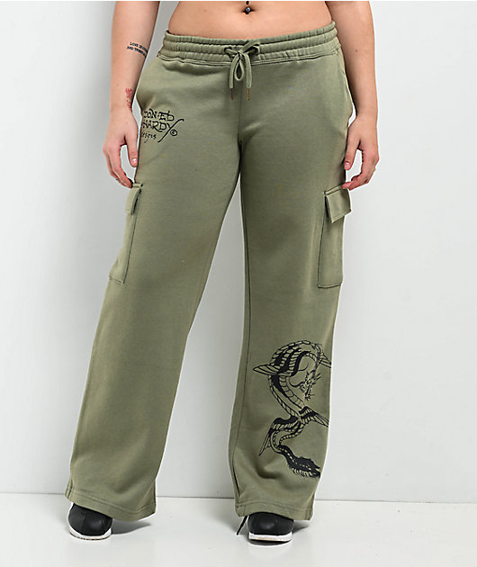 Ed Hardy Dragon Dagger Olive Cargo Sweatpants | Zumiez