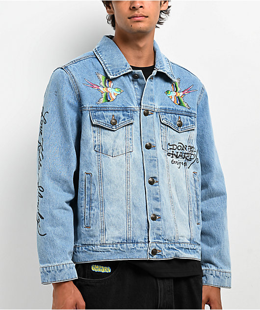 Ed Hardy Eagle Light Blue Denim Jacket | Zumiez