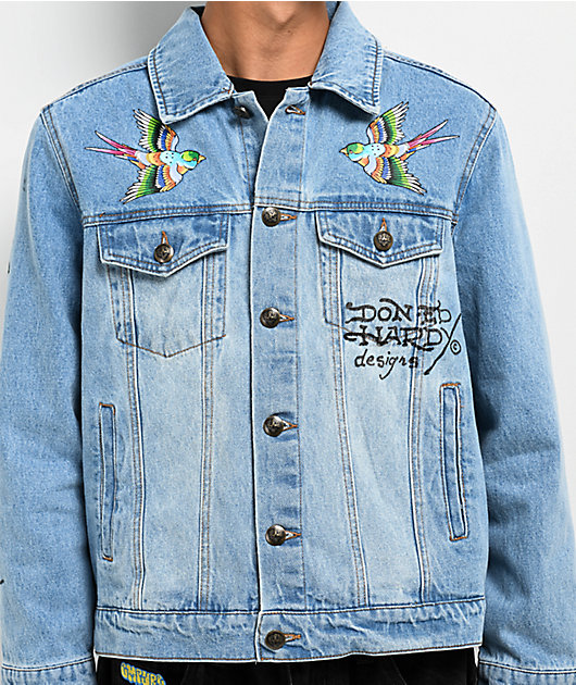 Ed Hardy Eagle Light Blue Denim Jacket | Zumiez