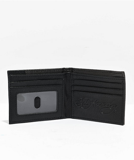 Ed Hardy Flaming Skull Bifold Black Wallet | Zumiez