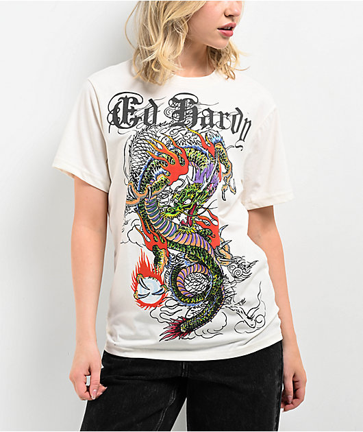 Ed Hardy Japan Dragon Natural T-Shirt | Zumiez