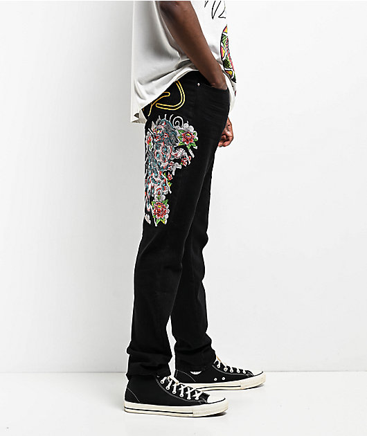 Ed Hardy Japan Lion Slim Straight Black Denim Jeans | Zumiez