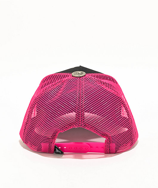 Ed Hardy Koi Fish Black & Pink Trucker Hat | Zumiez