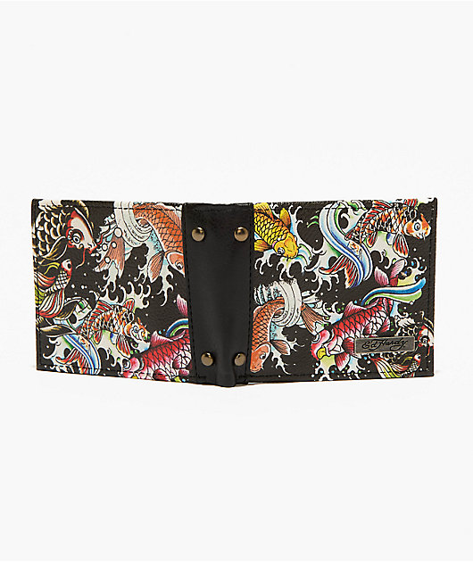 Ed Hardy Koi Studded Wallet | Zumiez