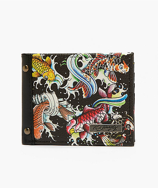 Ed Hardy Koi Studded Wallet | Zumiez