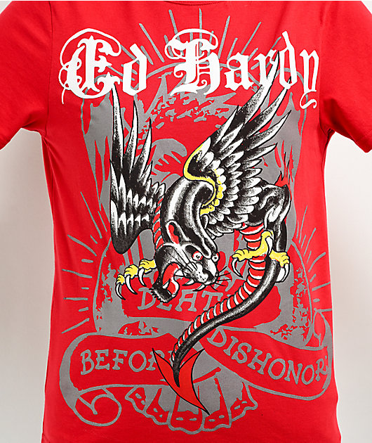 Ed Hardy Panther Dragon Red T-Shirt | Zumiez