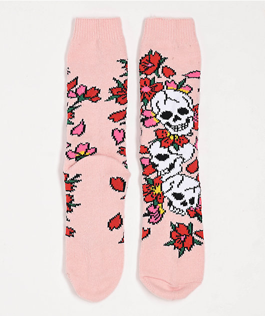 Ed Hardy Skull Pink & Waffle 2 Pack Crew Socks | Zumiez