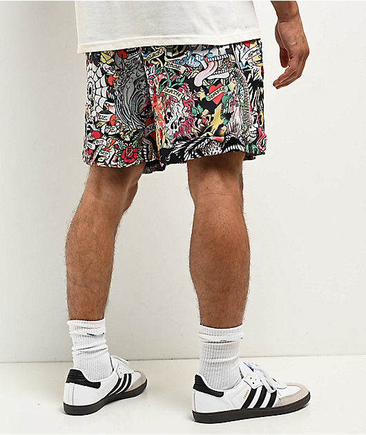 Ed Hardy Tattoo Collage Shorts | Zumiez