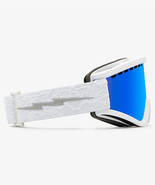 Electric EGV Matte White and Blue Chrome Snowboard Goggles | Zumiez