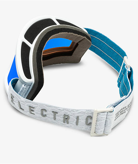 Electric EGV Matte White and Blue Chrome Snowboard Goggles | Zumiez