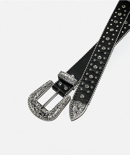 Ella Shea Cross Bling Black Belt | Zumiez
