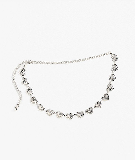 Ella Shea Heart Silver Chain Belt | Zumiez