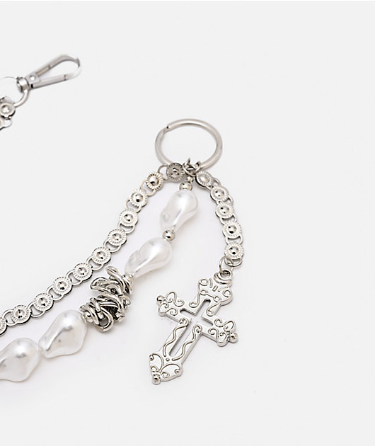Ella Shea Pearl Silver Pocket Chain | Zumiez