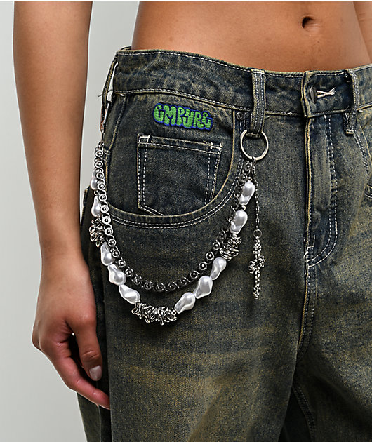Ella Shea Pearl Silver Pocket Chain | Zumiez