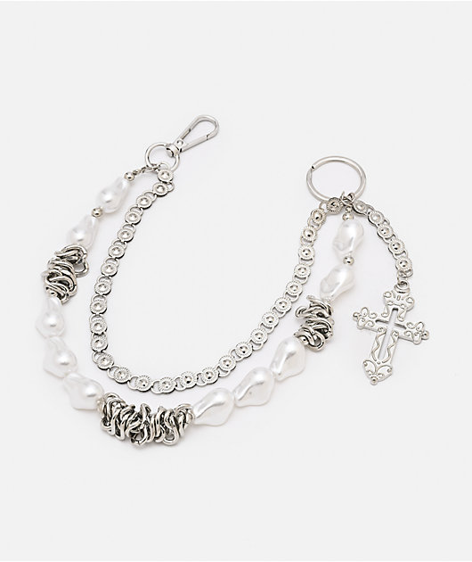 Ella Shea Pearl Silver Pocket Chain | Zumiez