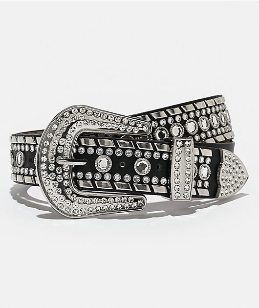 Ella Shea Rhombus Gem Bling Black Belt | Zumiez