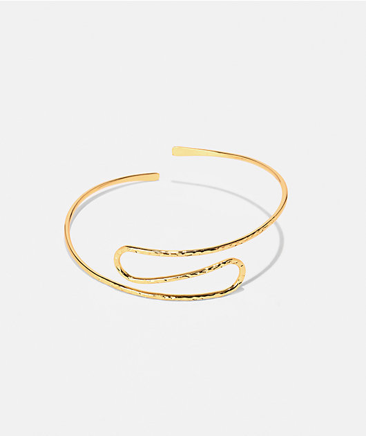 Ella Shea S Dimpled Gold Arm Cuff | Zumiez