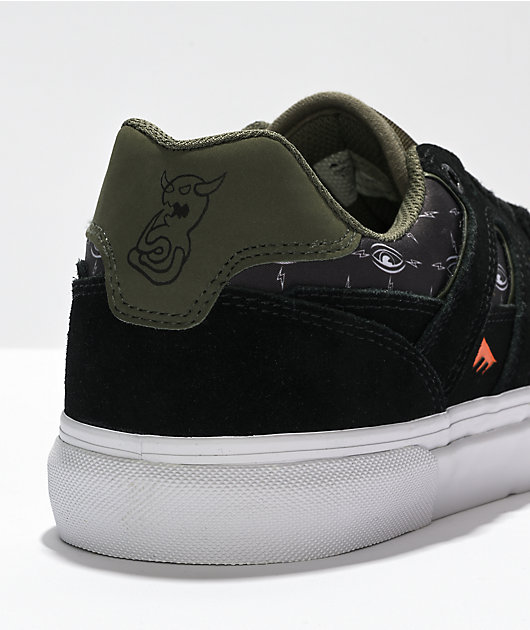 Emerica x Toy Machine Tilt G6 Black & Olive Skate Shoes | Zumiez