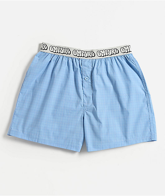Empyre Blue Plaid Loose Boxers | Zumiez