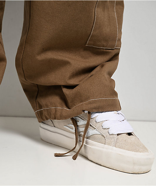 Empyre Canvas Khaki Ultra Loose Double Cargo Pants | Zumiez