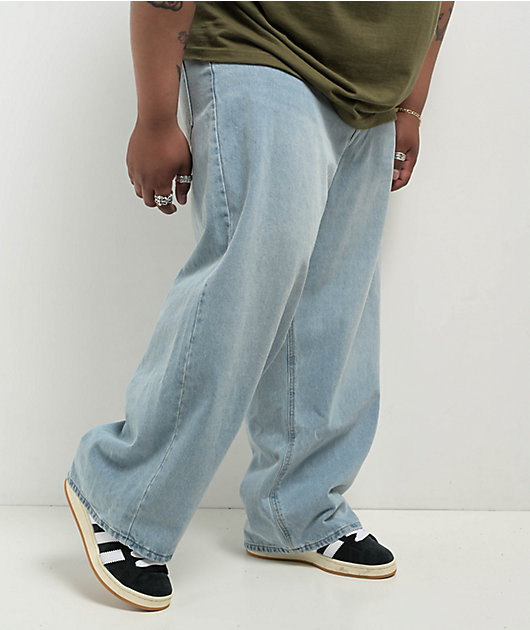 Empyre Colby Light Blue Wash Ultra Wide Denim Skate Jeans | Zumiez