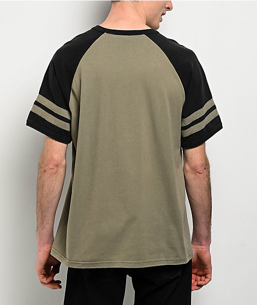 Empyre Gas Rat Black & Green Wash Raglan T-Shirt | Zumiez
