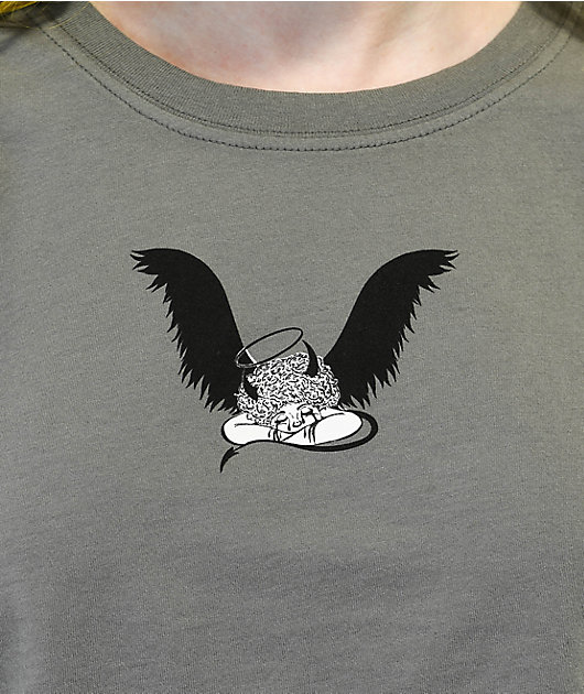 Empyre Kipsy Sleeping Angel Grey Crop T-Shirt | Zumiez