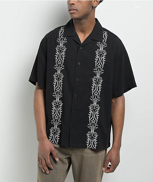 Empyre Lenny Embroidered Black Button Up Shirt | Zumiez