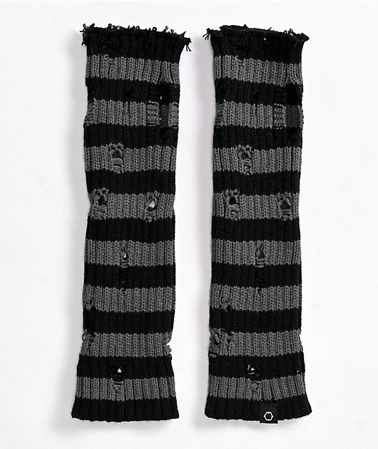 Empyre Locklan Black & Grey Stripes Arm Warmers | Zumiez