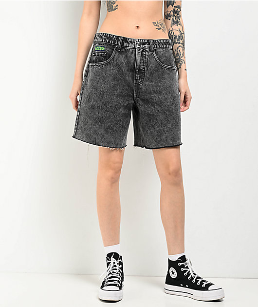 Empyre Loiter Obscure Grey Wash Straight Leg Denim Shorts | Zumiez