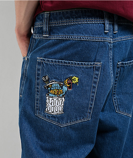 Empyre Loose Fit Alley Cat Blue Denim Skate Jeans | Zumiez