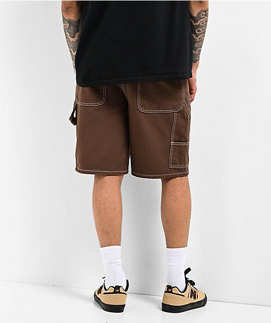Empyre Loose Fit Double Knee Brown Shorts | Zumiez