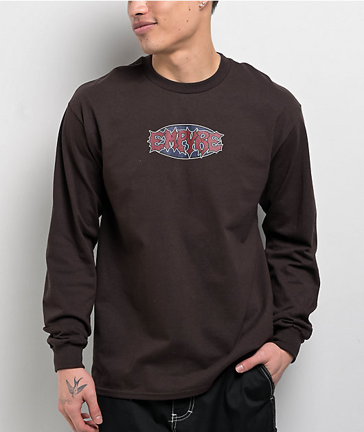 Empyre Retro Logo Brown Long Sleeve T-Shirt | Zumiez