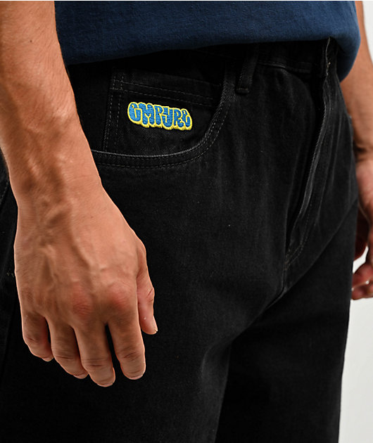Empyre Shmutz Ultra Wide Black Denim Skate Shorts | Zumiez