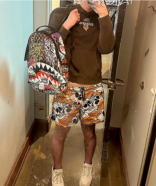 Empyre Skull Print Orange Mesh Shorts | Zumiez Empyre Skull Print Orange Mesh Shorts | Zumiez