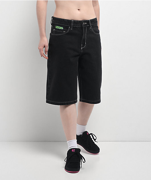 Empyre Sydney Marble Black Wash Loose Fit Denim Shorts | Zumiez